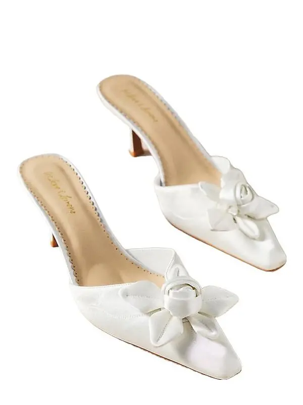 For Love & Lemons Rosette Mules - White