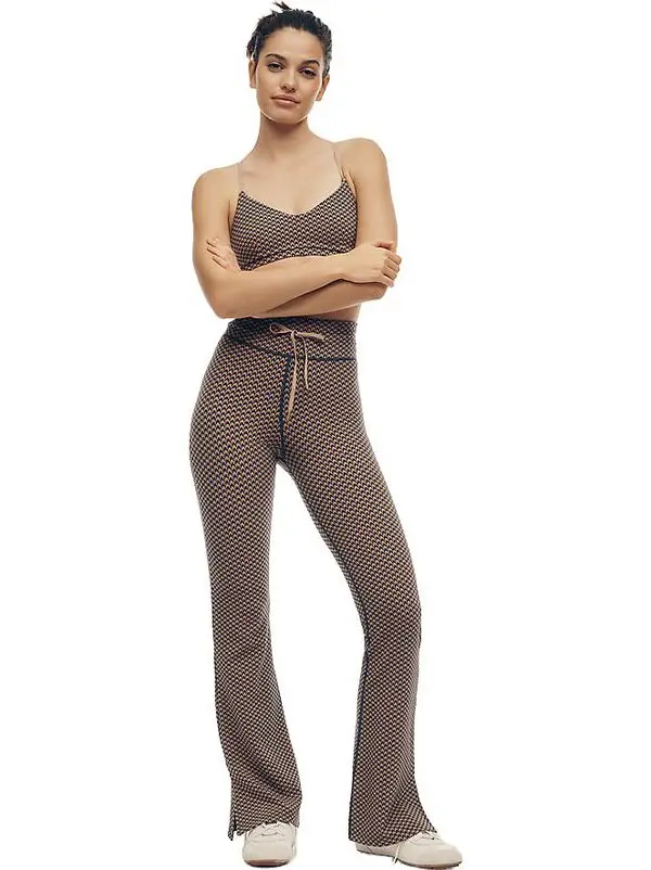 The Upside Houndstooth Print Pants - Check