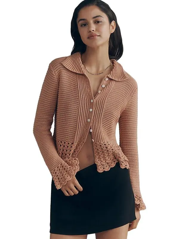 EN SAISON Brielle Collared Cardigan - Ginger