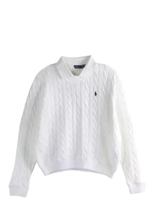Polo Ralph Lauren Cable-knit Polo-collar Sweater - White