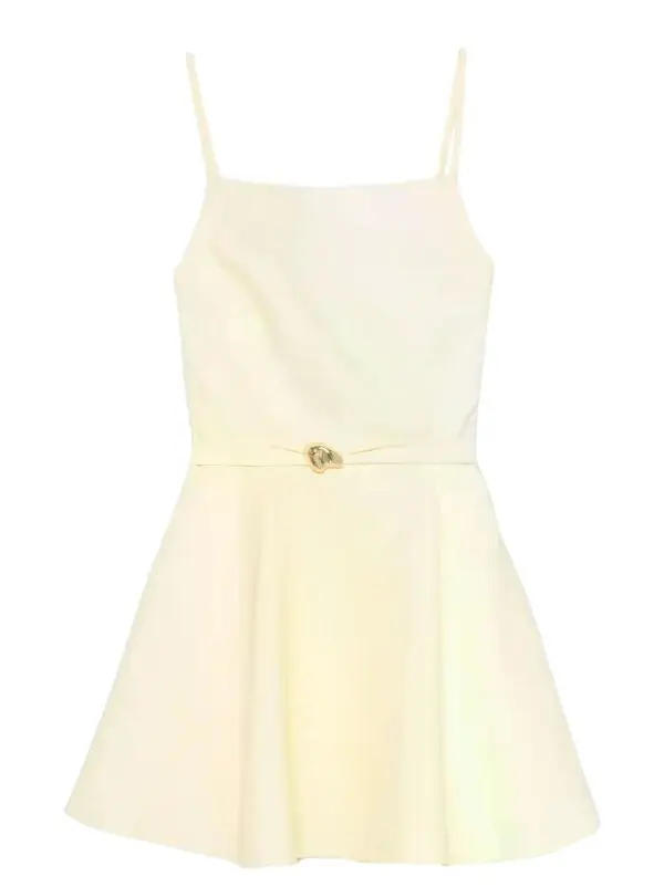 Maje Belted Flared Dress - Yellow
