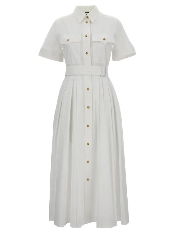 FAY Cotton Shirt Dress - White