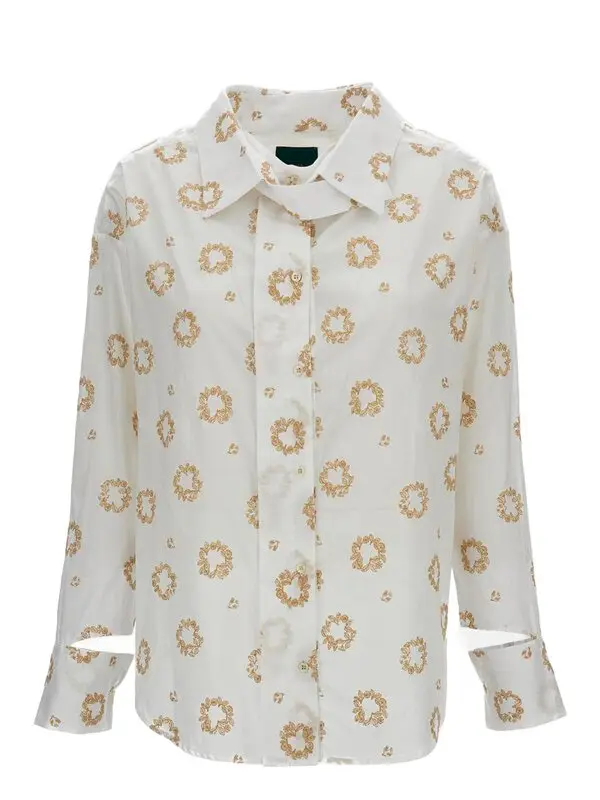 MAISON JEJIA Antoine Floral Embroidered Shirt - White