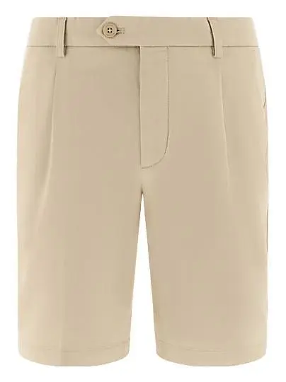 Boggi Milano Regular-fit Stretch Cotton-blend Bermuda Shorts - Sand