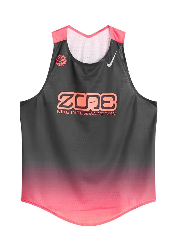 Nike Aeroswift Tank Top - Black/bright Crimson/metallic Silver