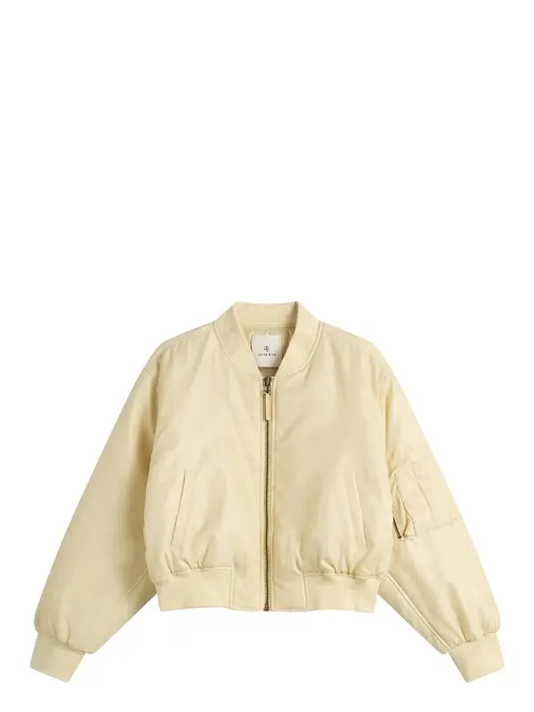 ANINE BING Cropped Leon Bomber Jacket - Cream