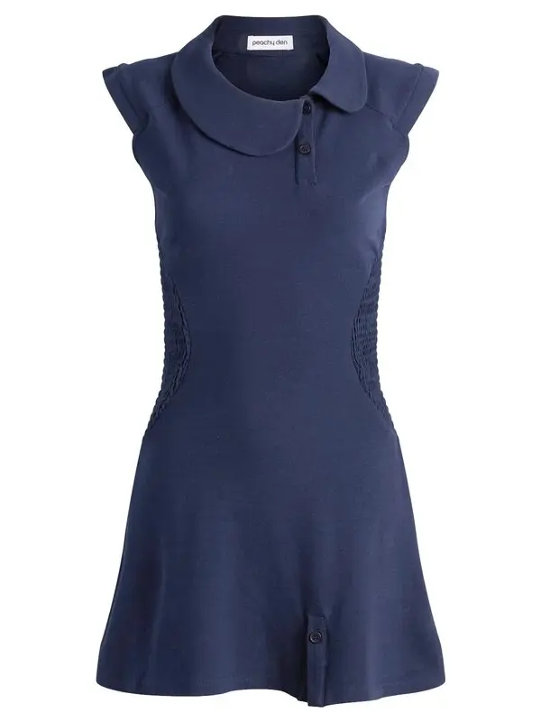 PEACHY DEN Polo Ferdinand Jersey Mini Dress - Midnight
