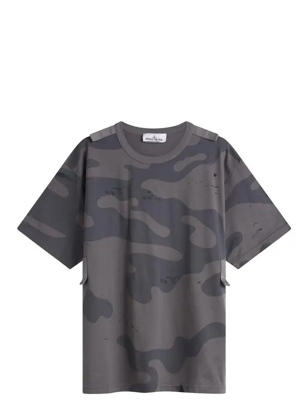 Stone Island Camouflage T-shirt - Blue Grey