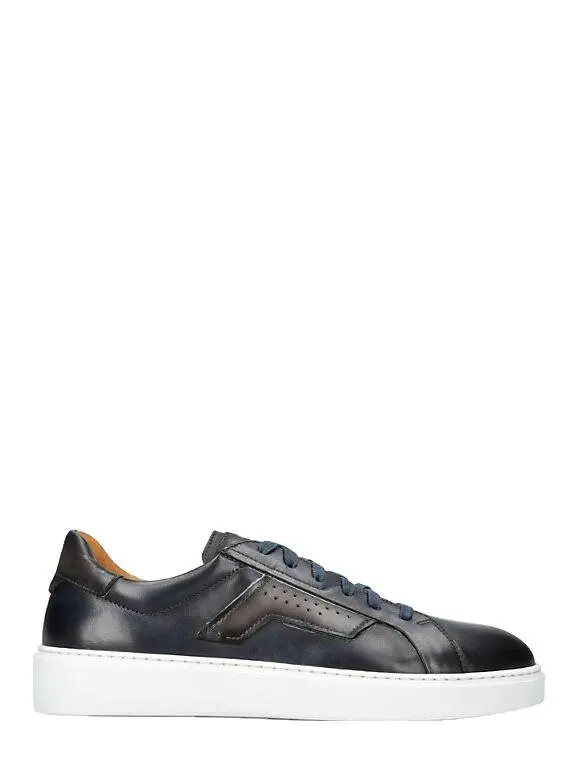 Magnanni Lotto Logo-embossed Leather Low-top Sneakers - Navy