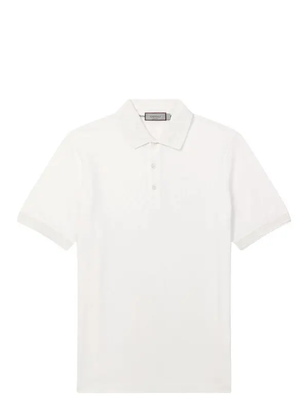 Canali Cotton-piqué Polo Shirt - White