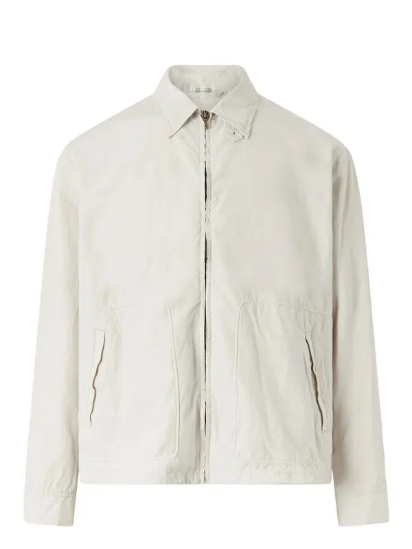 A.PRESSE Silk And Cotton-blend Gabardine Coach Jacket - Neutrals