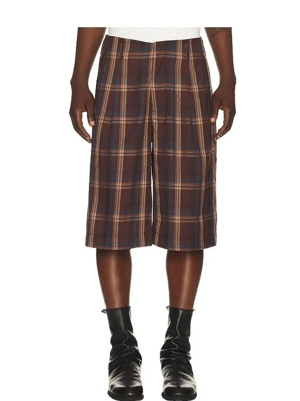 JUNGLES Tartan Hollywood Shorts - Brown