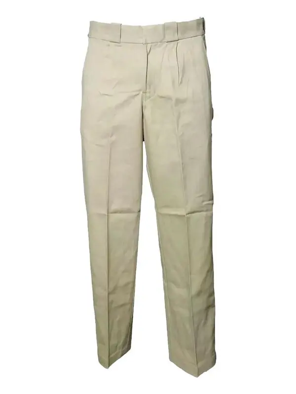 Dickies Logo-patch Pressed-crease Trousers - Neutrals