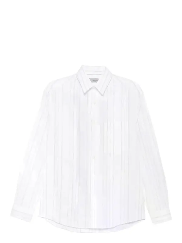 Canali Striped Chest-pocket Shirt - White