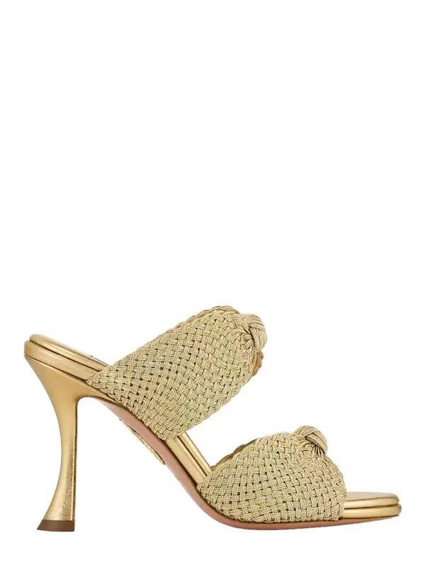 AQUAZZURA Woven Knot-detail Sandals - Gold