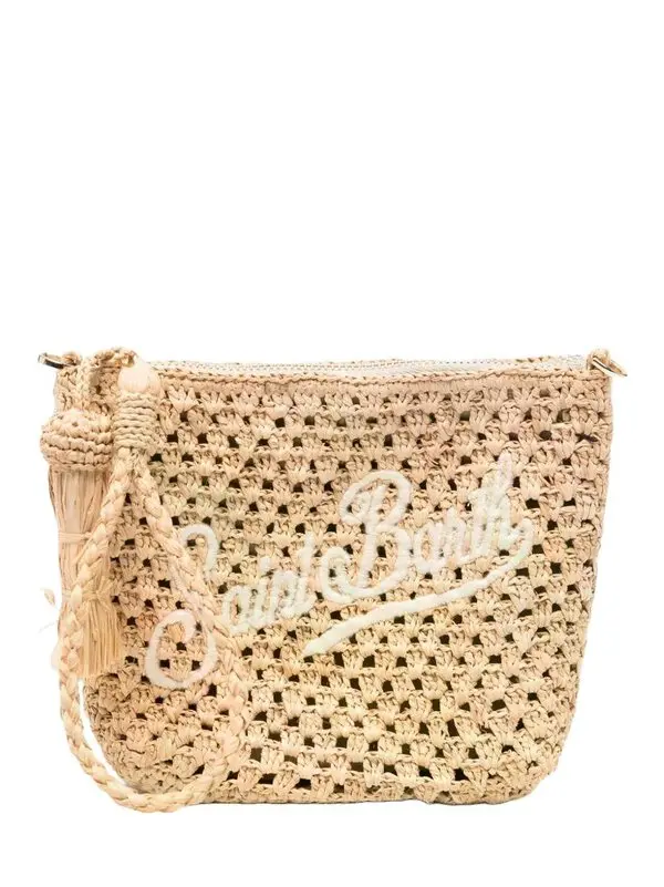 MC2 SAINT BARTH Mini Logo-embroidered Clutch - Neutrals
