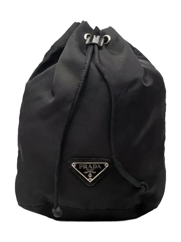Prada 2000-2013 Tessuto Drawstring Pouch - Black