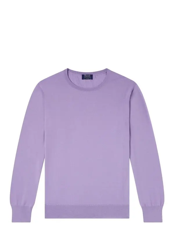 William Lockie Virgin Wool Crewneck Sweater - Purple