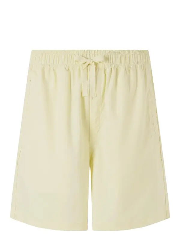 SAMAN AMEL Straight-leg Silk Shorts - Yellow