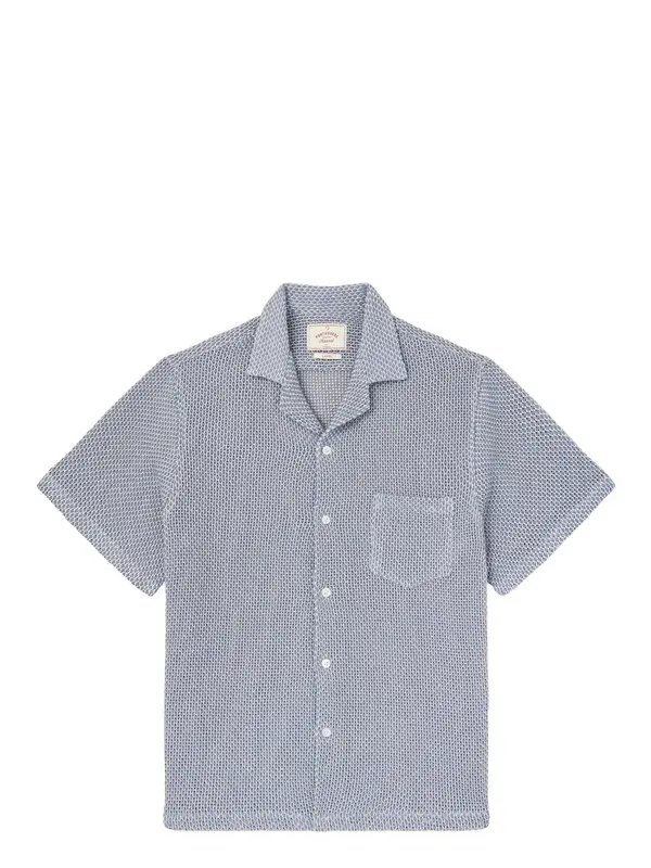 Portuguese Flannel Agora Camp-collar Cotton-blend Shirt - Blue