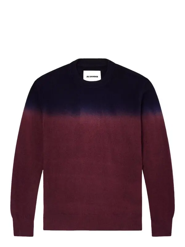 JIL SANDER Dégradé Wool Sweater - Burgundy