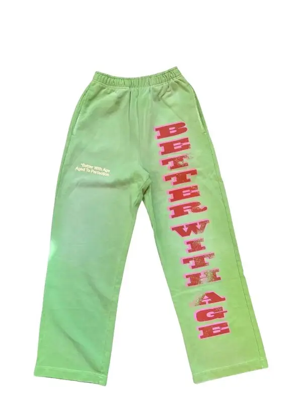 BETTER WITH AGE Logo-print Track Pants - Green