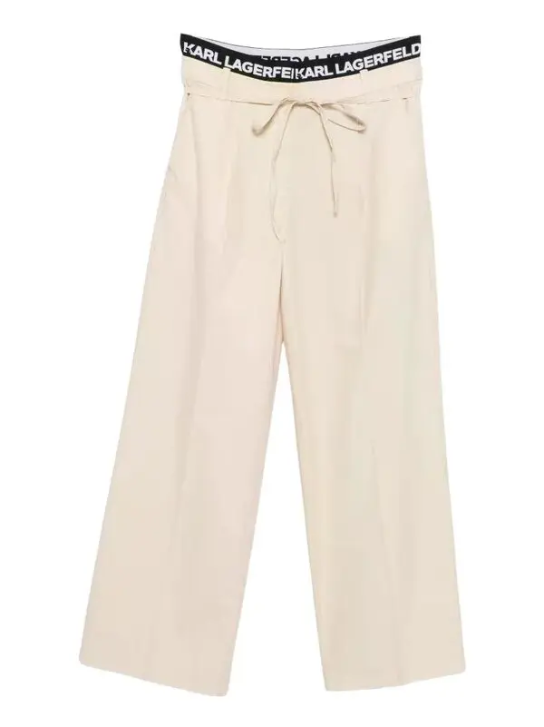 Karl Lagerfeld Logo-waistband Drawstring Trousers - Neutrals