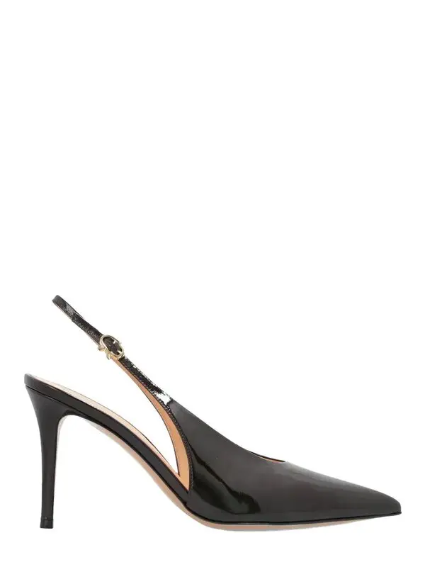 GIANVITO ROSSI Robbie Patent-leather Slingback Pumps - Brown
