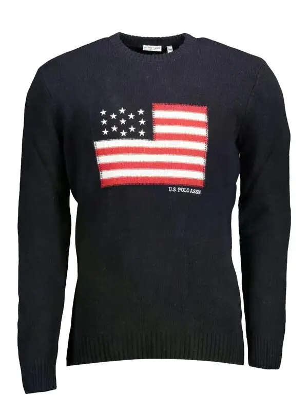 U.s. Polo Assn. Flag Intarsia Crew-neck Sweater - Blue