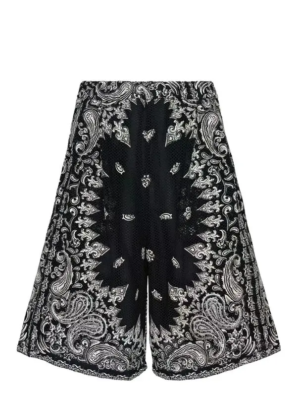 TAAKK Bandana-print Mesh Shorts - Black
