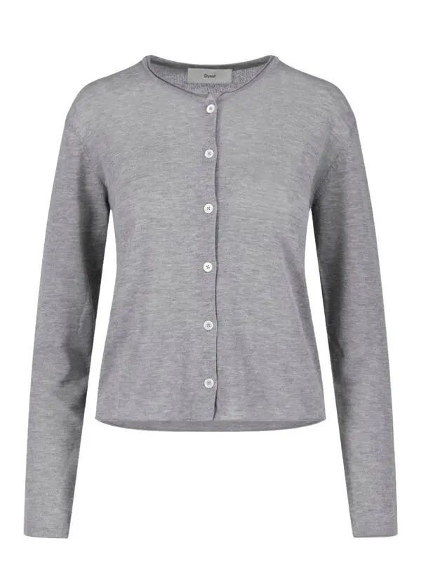 DUNST Cotton Blend Cardigan - Grey