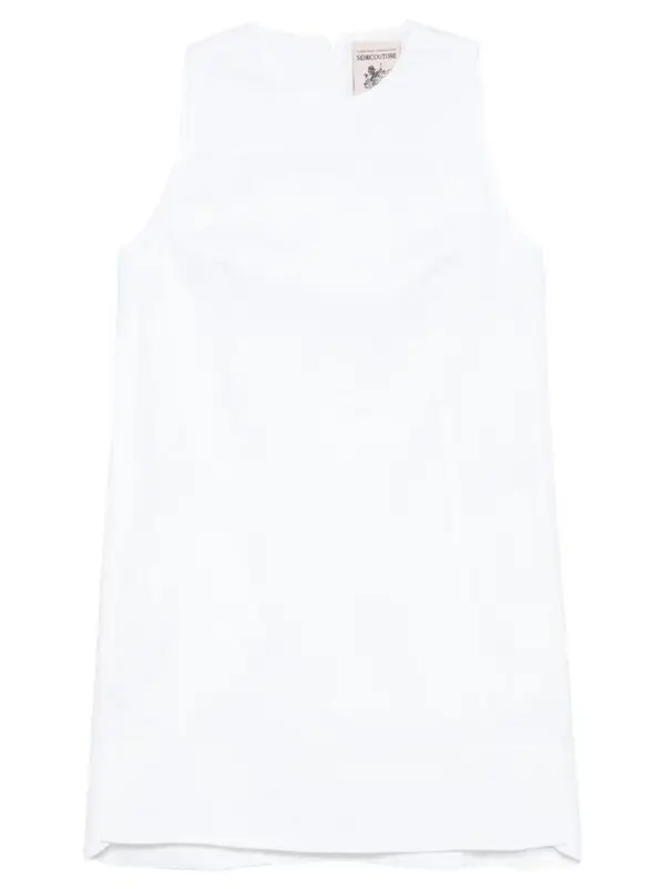 SEMICOUTURE Sheena Linen Mini Dress - White