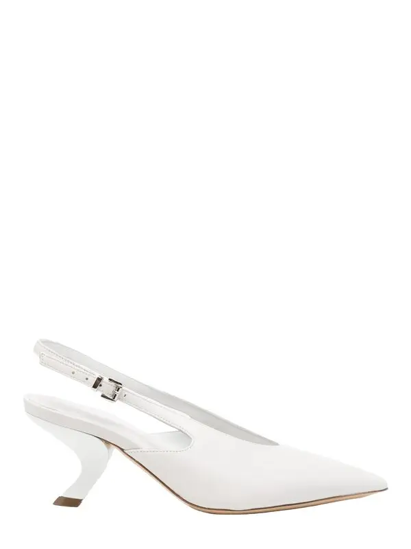 VIC MATIE Leather Slingbacks - White