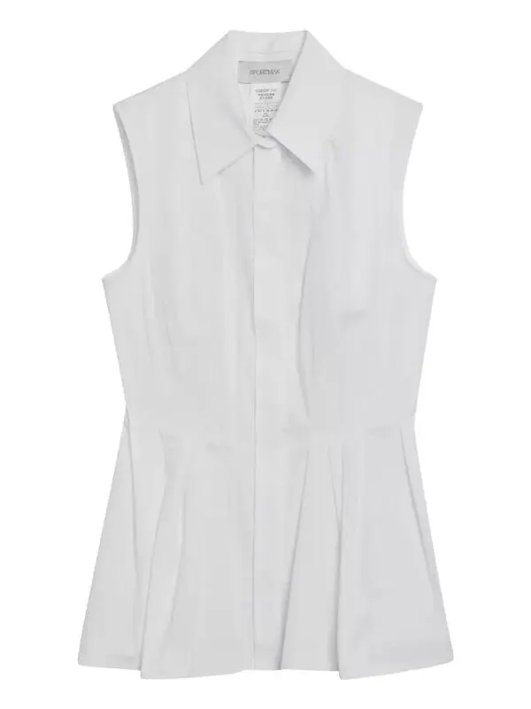 Sportmax Pleated Sleeveless Shirt - White