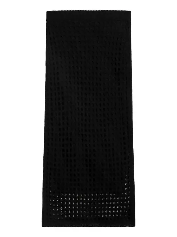 Max Mara Mesh Cotton Maxi Skirt - Black