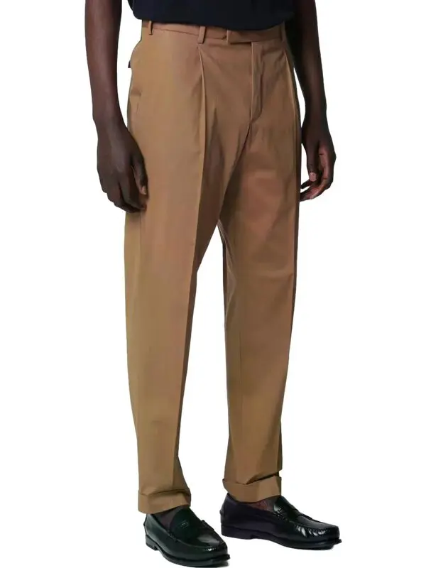 PT TORINO Pleated Turn-up Trousers - Neutrals