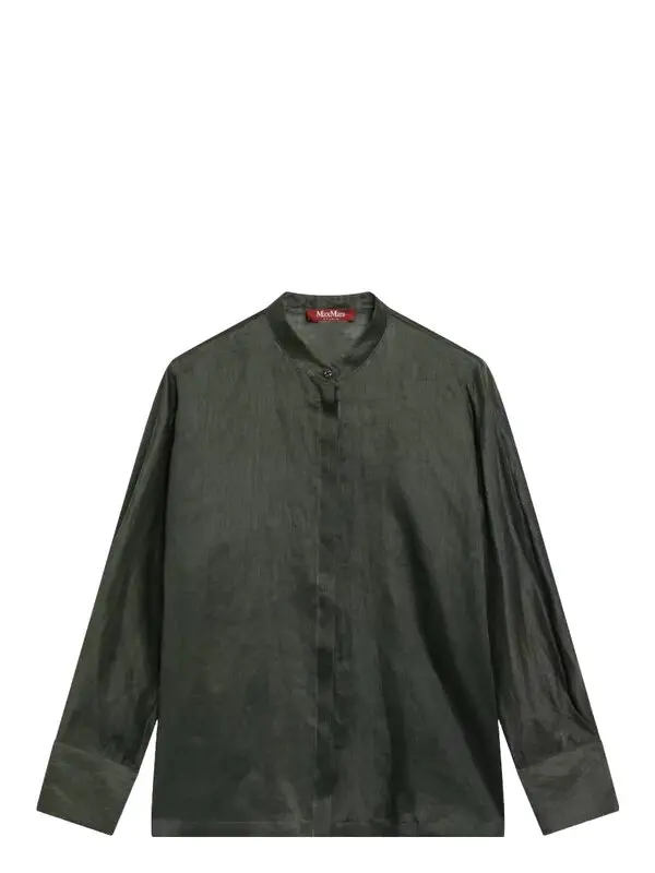 Max Mara Mandarin-collar Long-sleeve Shirt - Green