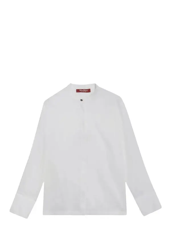 Max Mara Band-collar Long-sleeve Shirt - White