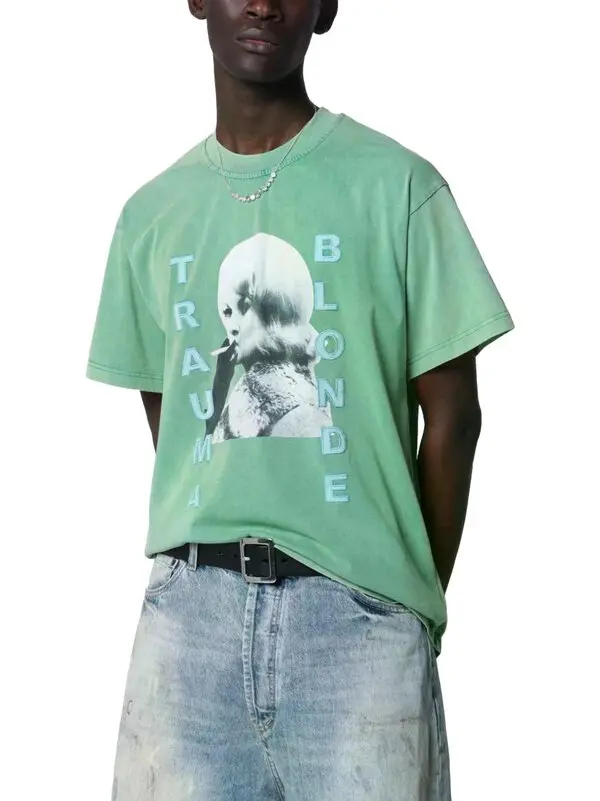 DAGGER Trauma Blonde Print-detail T-shirt - Green