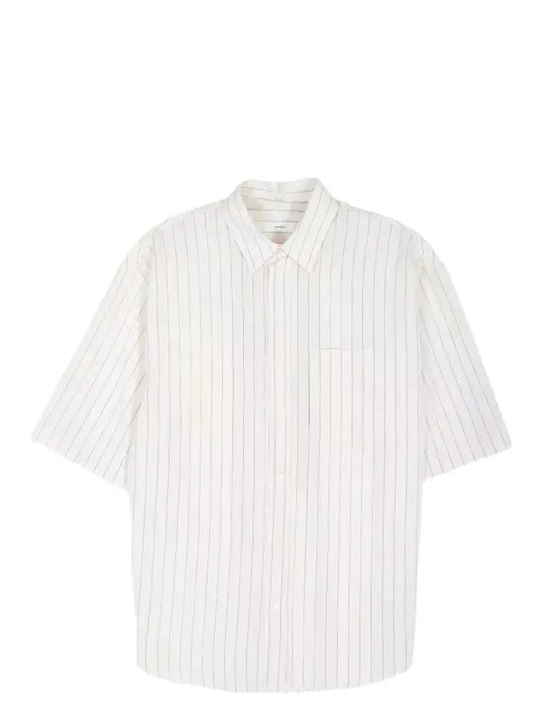 GRIFONI Celeste Striped Short-sleeved Shirt - Neutrals