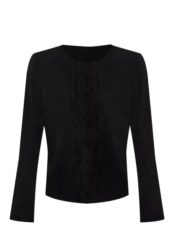 Emporio Armani Ruffle-trimmed Jacket - Black