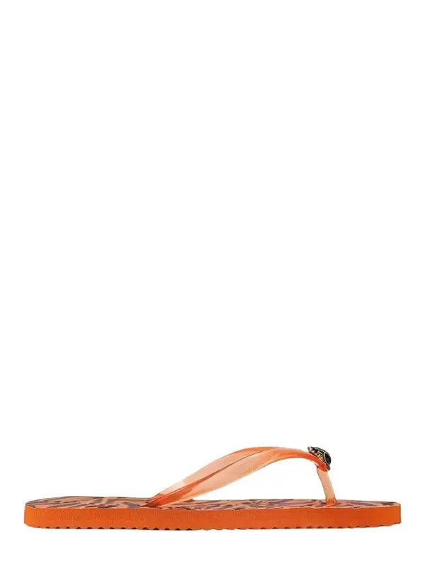 Kurt Geiger Kensington Tiger-print Flip-flops - Orange
