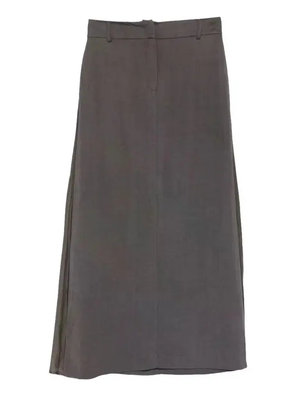 Sú Pleated Panel Full Length Skirt - Grey