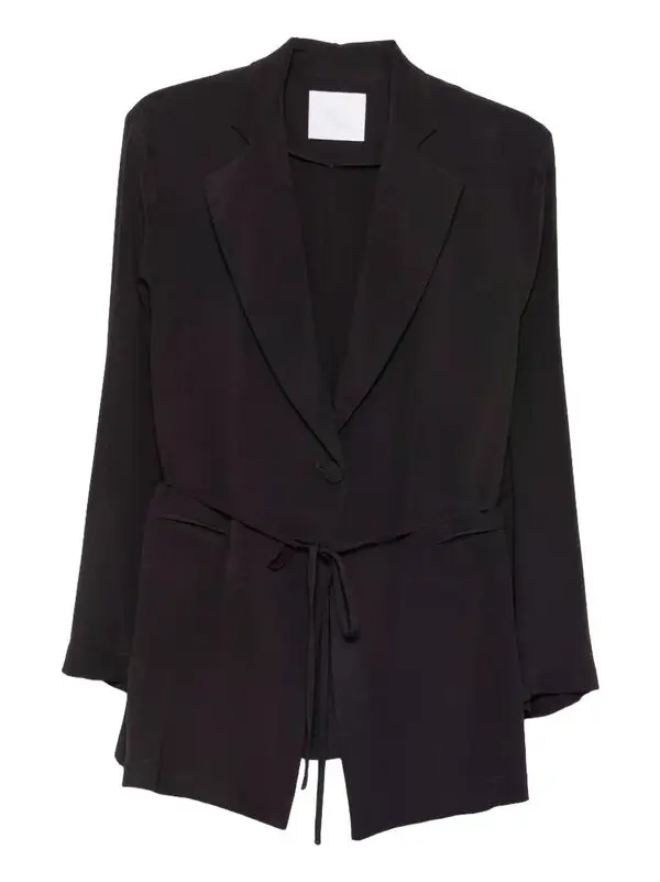 Sú Notched-lapel Tie-fastening Blazer - Neutrals