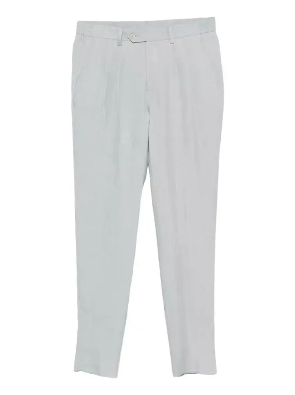 Eleventy Pleated Straight-leg Trousers - Blue