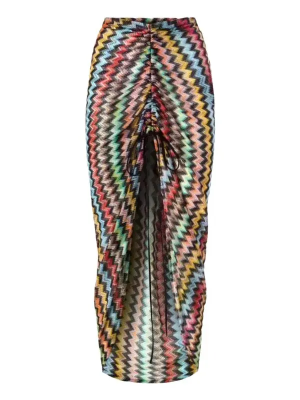 Missoni Zigzag-pattern Long Skirt - Black