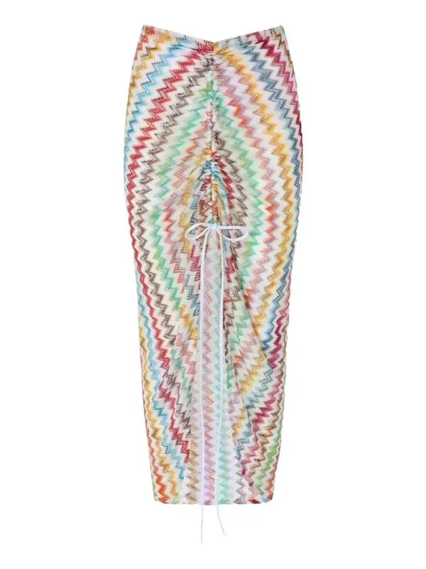 Missoni Zigzag-pattern Long Skirt - White