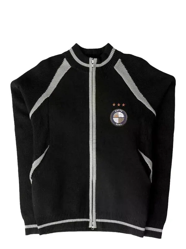 PATTA Logo Jacquard Zip-up Cardigan - Black