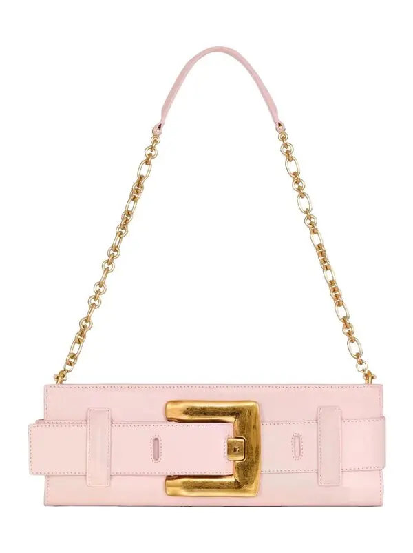 Balmain Anthem Smooth Leather Clutch - Pink