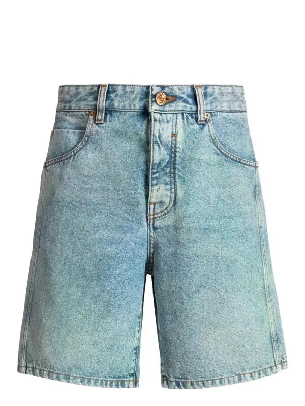 Balmain Light Denim Bermuda Shorts - Blue